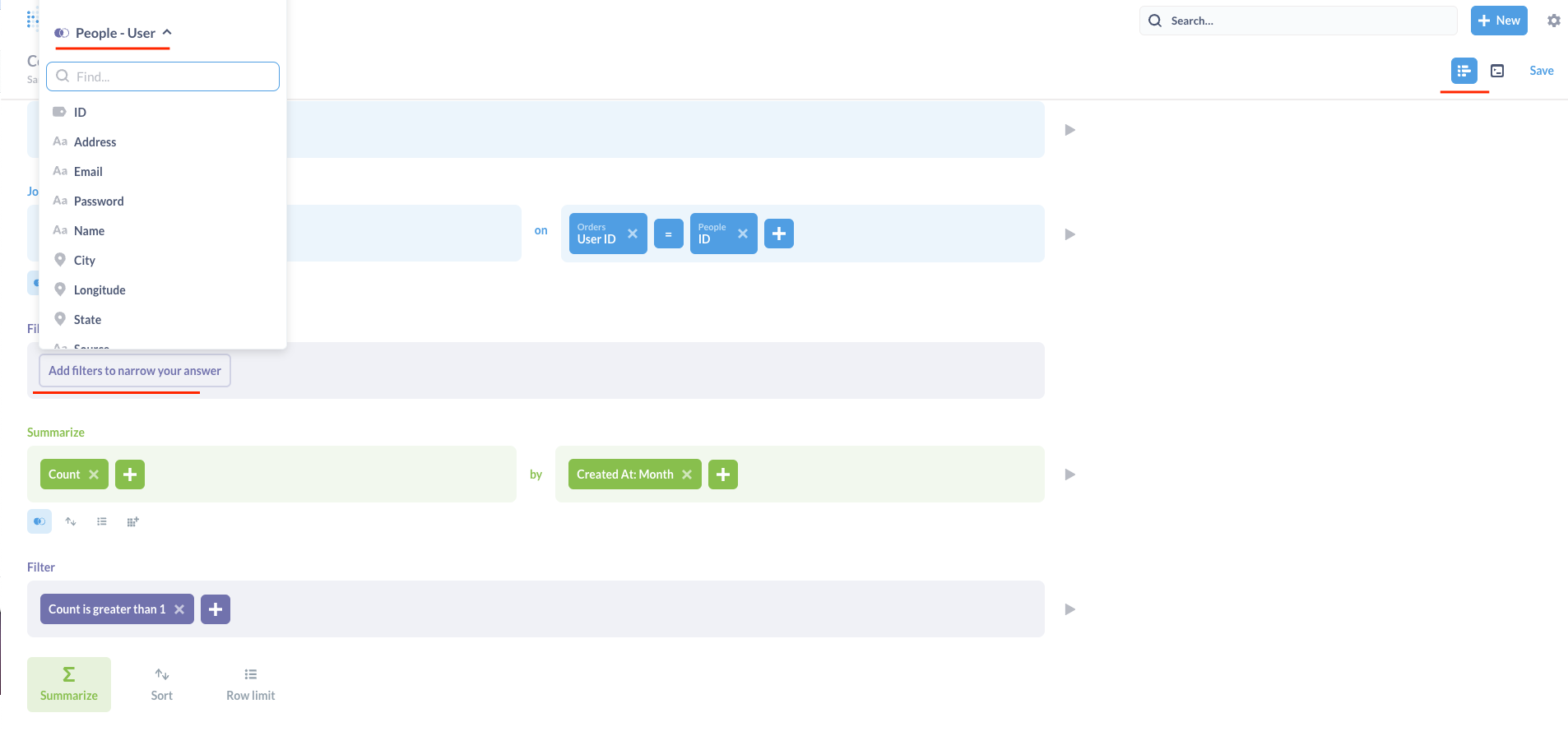 Modal Filtering Doesnt Work On Joined Table When Question Has A Filter After Aggregation