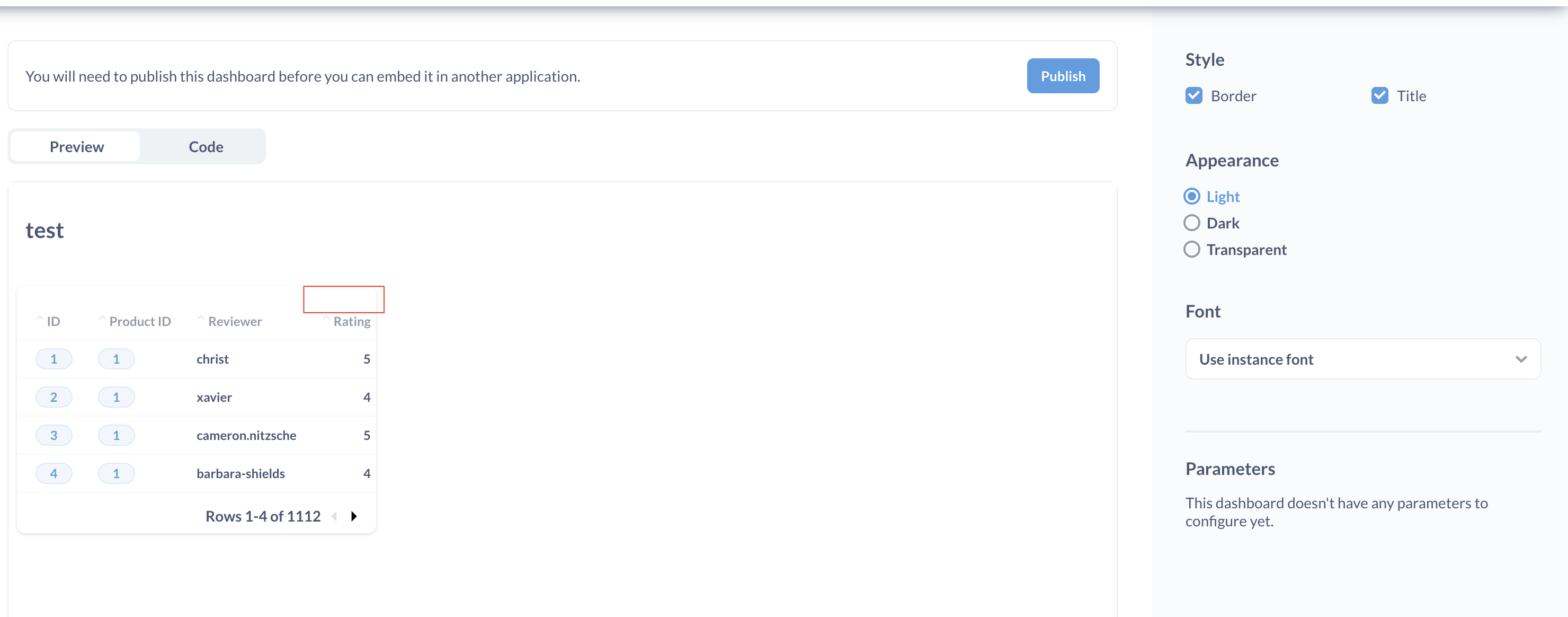 Embedding Dashboard Download Option Not Available On Question Without Title · Issue 27956