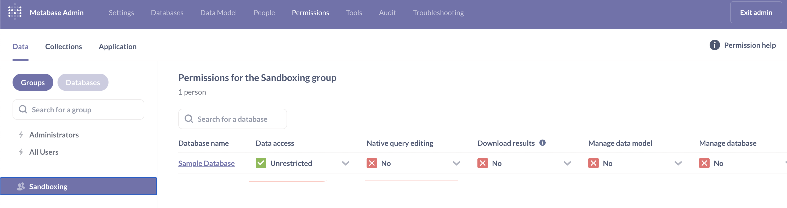 Models created in SQL joined in a GUI question requires Native query editing permissions to be ...