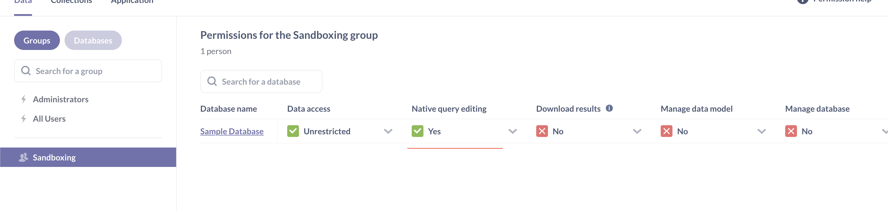 Models created in SQL joined in a GUI question requires Native query editing permissions to be ...