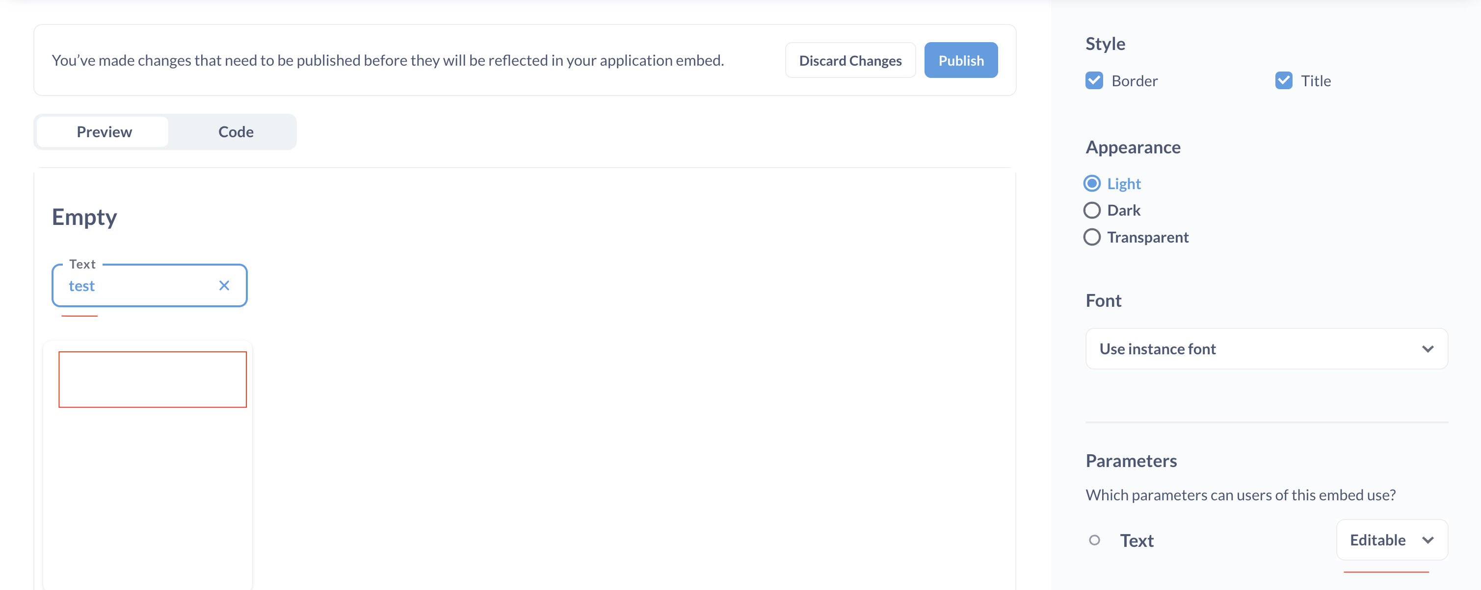 Variables in text cards using double brackets to make the text optional don't work when embedded ...