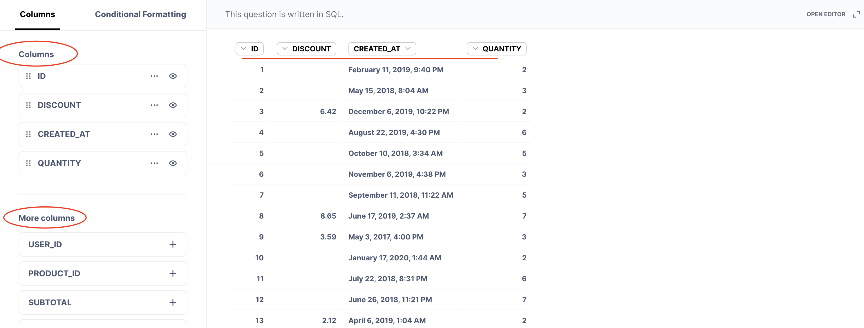 Hiding columns from SQL Query will not take effect in dashboard subscription email/slack · Issue ...