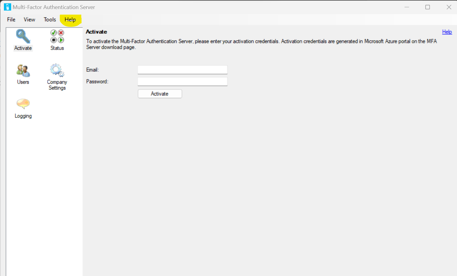 No Active Link To Azure Multi Factor Authentication Server Help Or Alternative Description
