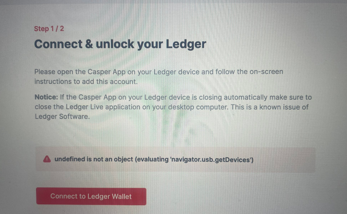 Not able to connect Casper Signer with Ledger · Issue #361 · casper-ecosystem/signer · GitHub