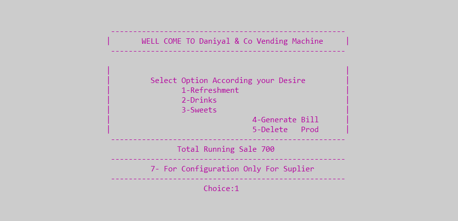 Github Daniyalmuhammadvending Machine Console Based In Cpp