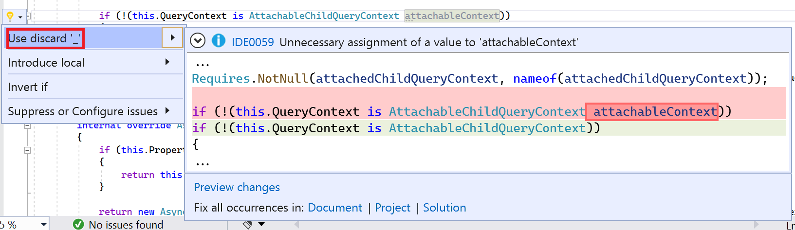 Description of code fix for "unnecessary assignment" is misleading when ...