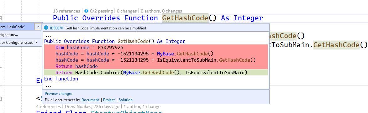 "Generate GetHashCode()" is using System.HashCode when it's not available · Issue #45995 ...