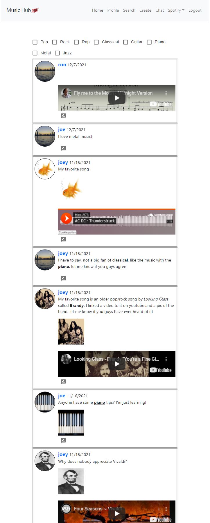 GitHub - Giuseppe1477/Group-Social-Medial-Website: Semester-Long CS490 Assignment