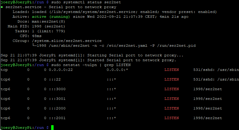Configuration is being ignored unless ser2net is run as sudo · Issue #80 · cminyard/ser2net · GitHub