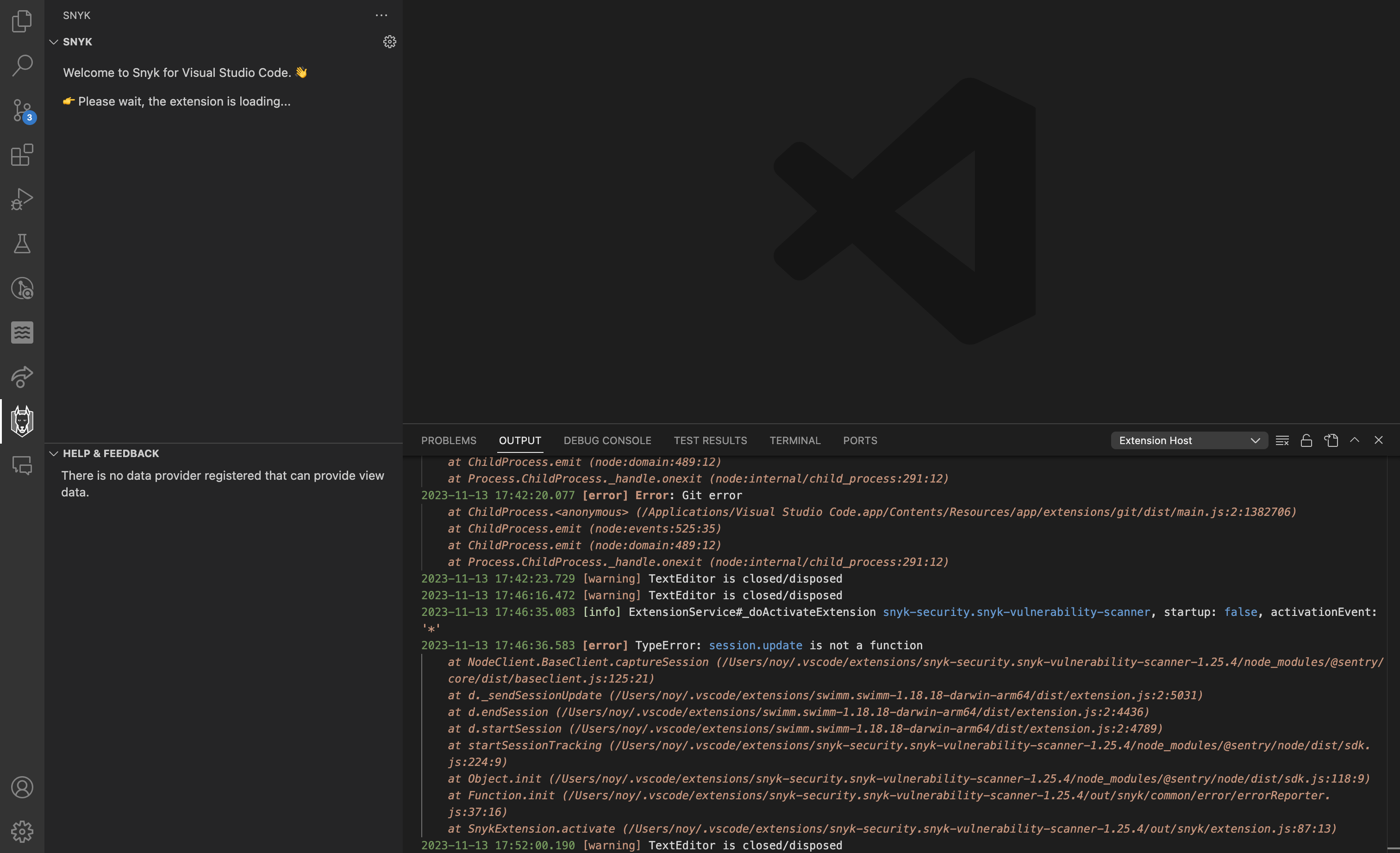 Multiple Vs Code Extensions Using Sentrynode Will Conflict With Each Other Due To The Global