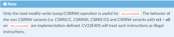 ISS output when accessing the secureseed CSRs using the csrr instruction · Issue #1638 ...