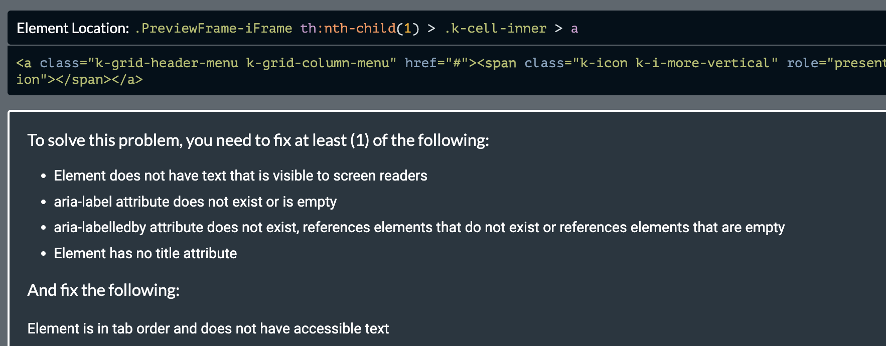 GridColumnMenu causes missing discernible text issue · Issue #1572 ... GridColumnMenu causes missing discernible text issue · Issue #1572 ...