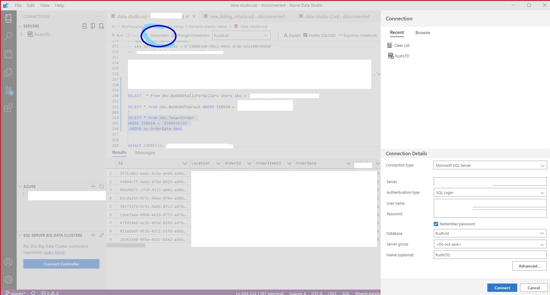Connection is reset when changing queries · Issue #17010 · microsoft/azuredatastudio · GitHub