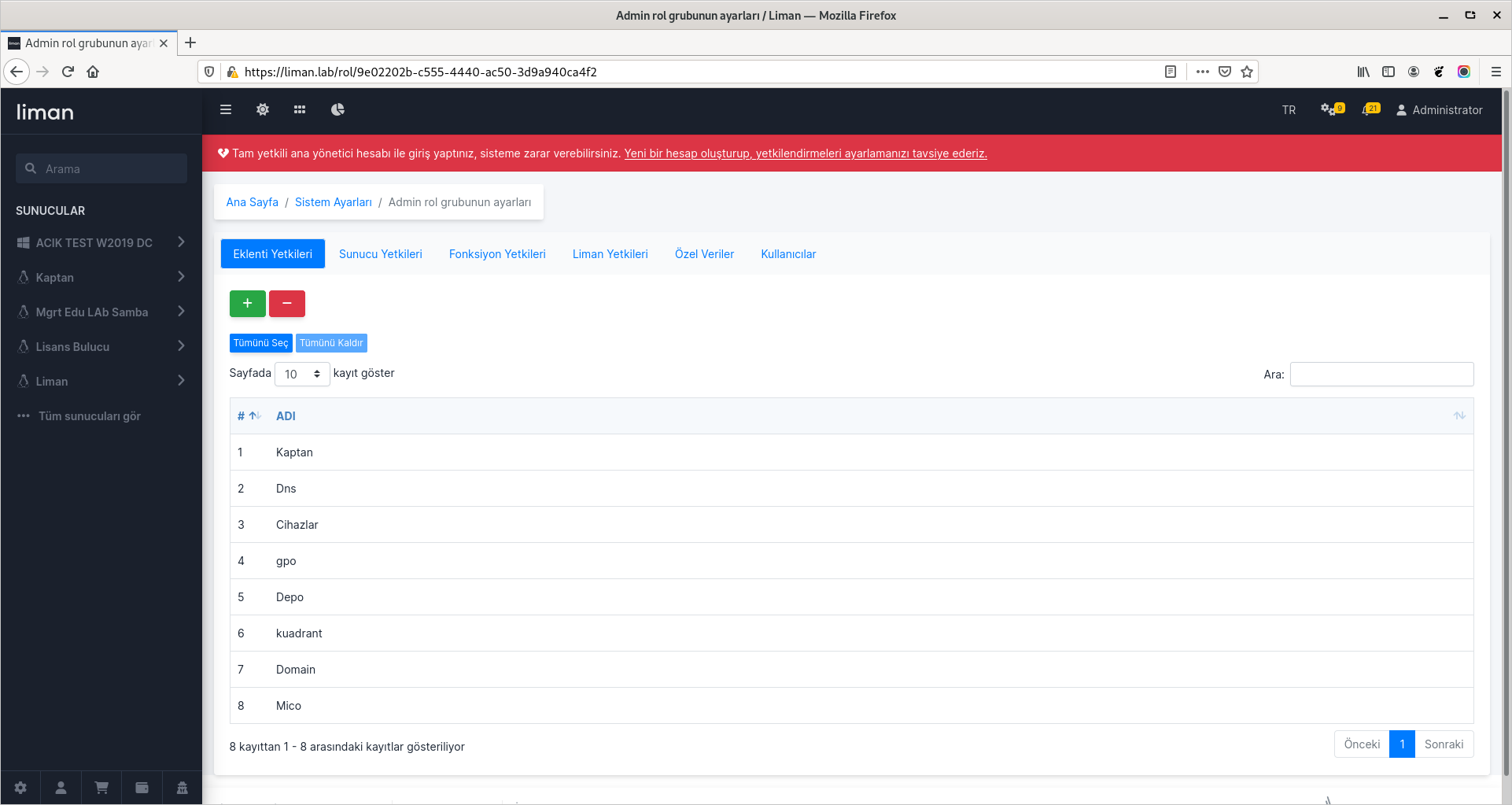 Sistem Ayarlarının Rol Yönetimine Dahil Edilmesi · Issue #188 · limanmys/core · GitHub