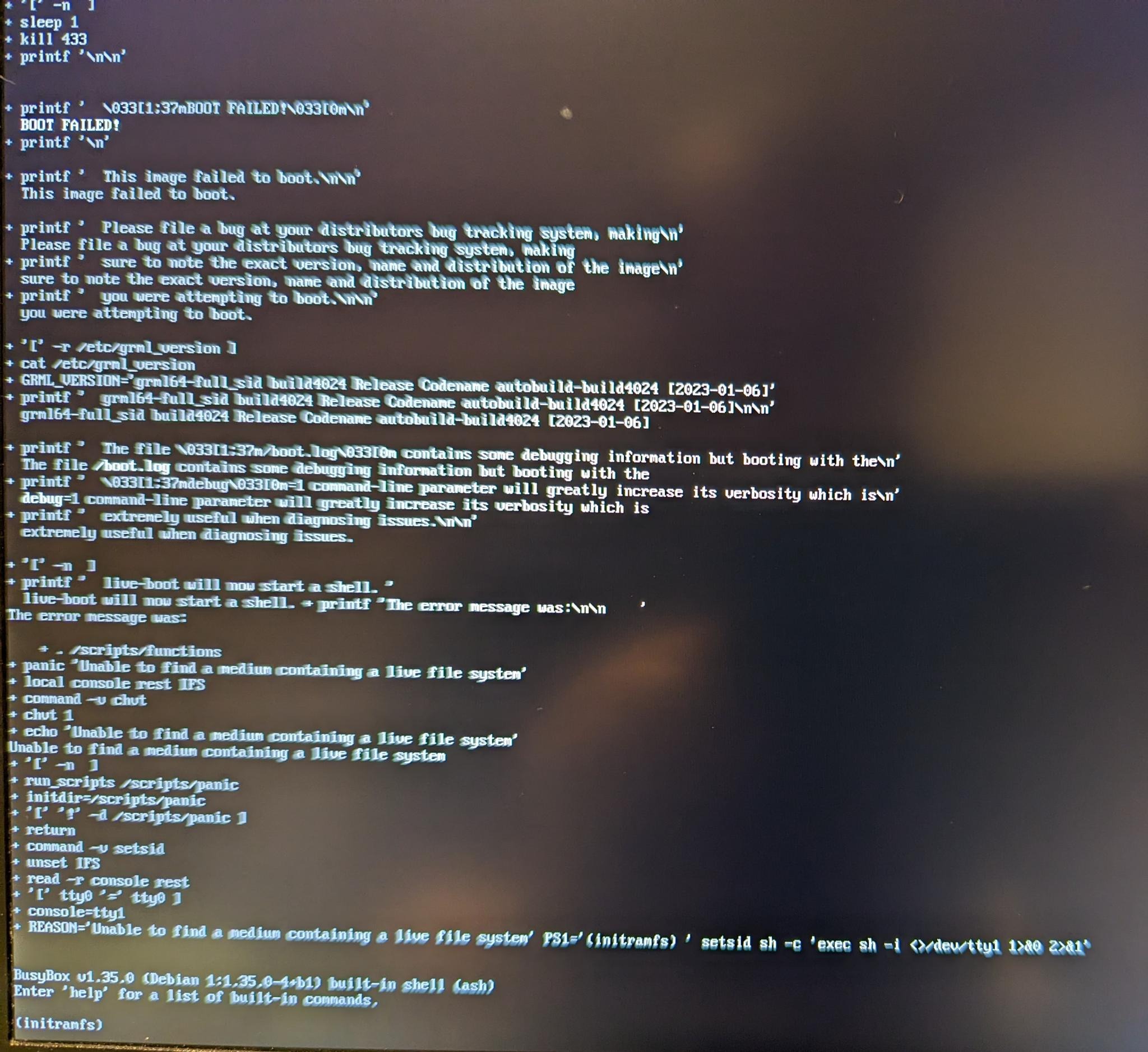 grml 2022.11 does not boot from image placed on LVM logical volume · Issue #200 · grml/grml · GitHub