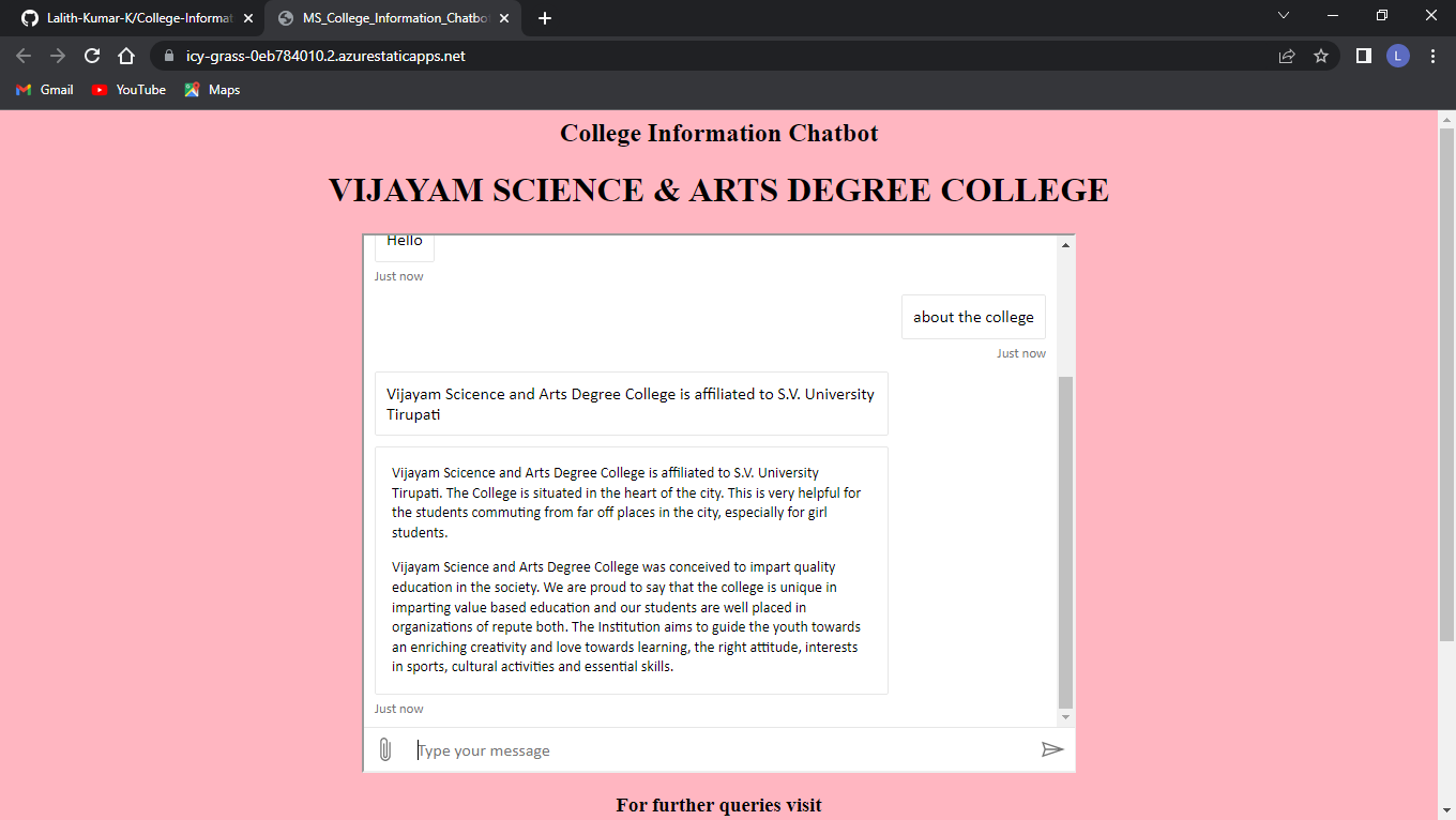 GitHub - Lalith-Kumar-K/College-Information-Chatbot: This chatbot is ...