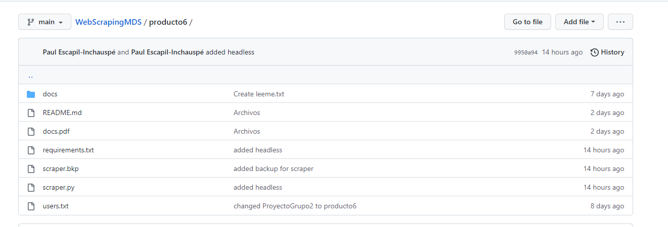 Problema en Pull · Issue #237 · pescap/WebScrapingMDS · GitHub