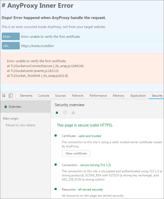Error: unable to verify the first certificate · Issue #318 · alibaba/anyproxy · GitHub