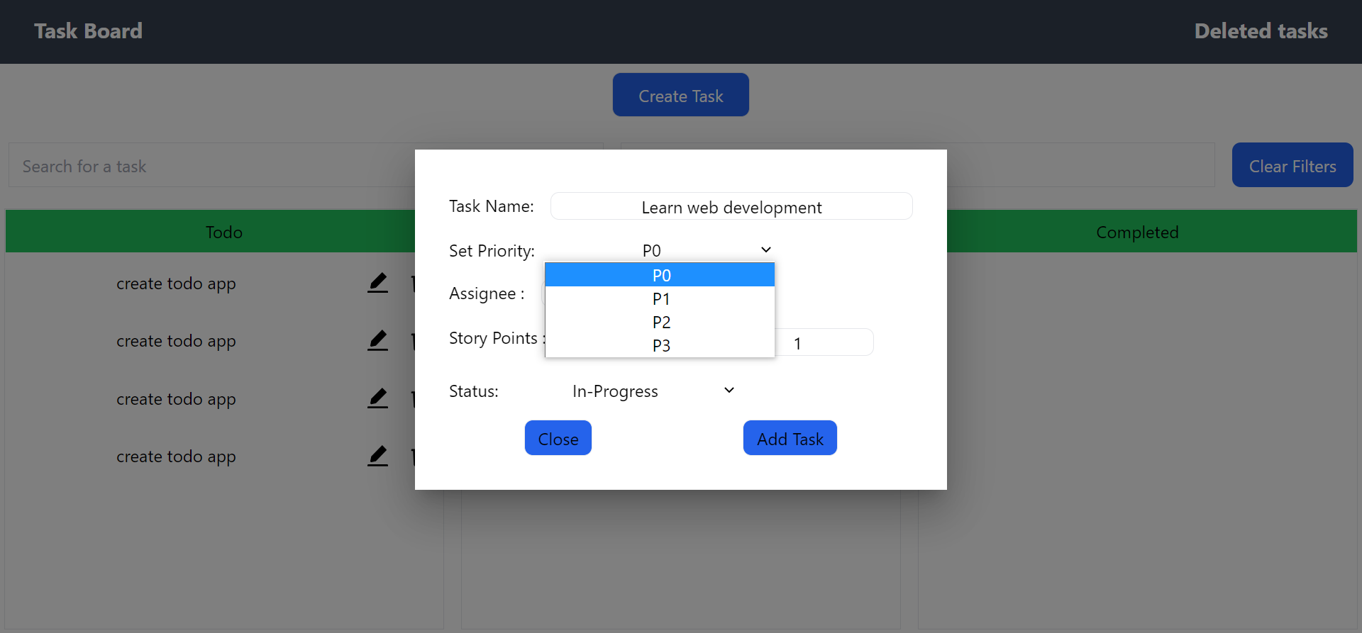 Github Sugappa55todo App A Simple Todo Application To Track The Status Of Tasks With Crud
