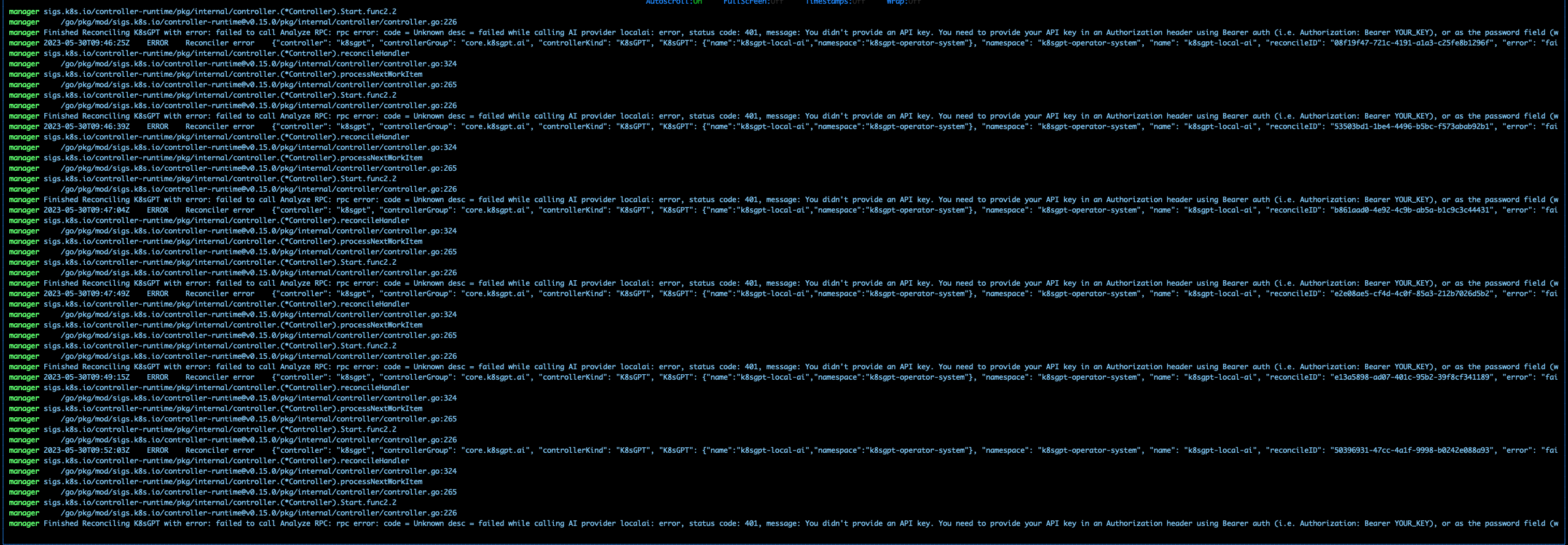 [Question]: failed while calling AI provider localai: error, status code: 401 · Issue #132 ...