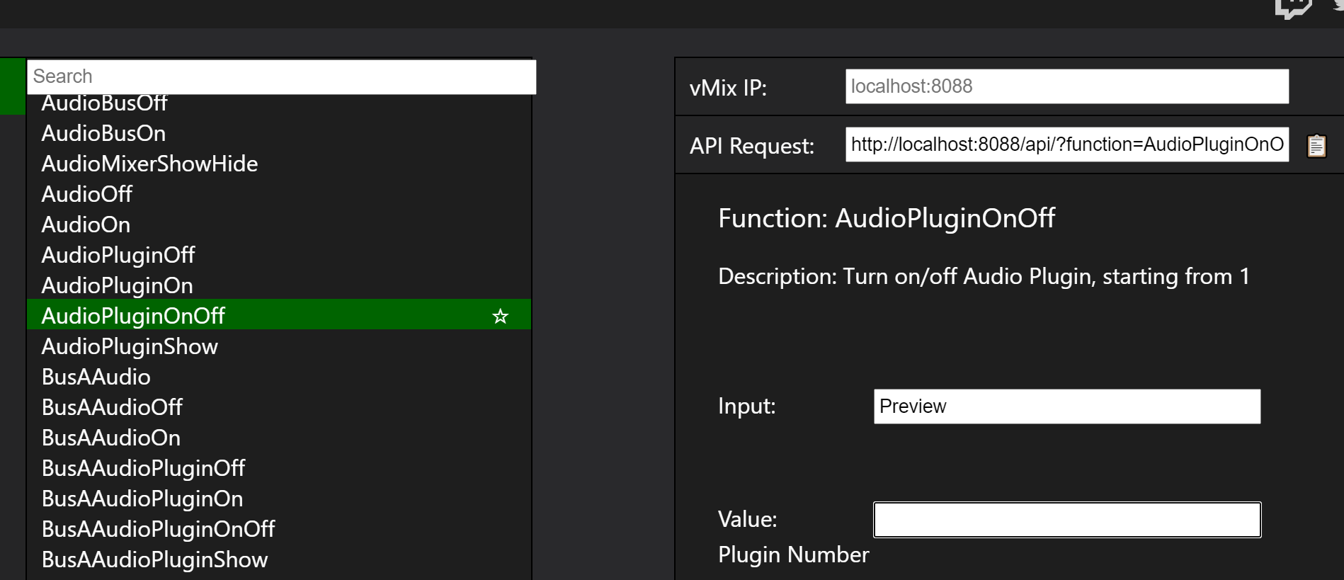 How to have instance feedback of the AudioPluginOnOff function in Vmix? · Issue #89 · bitfocus ...