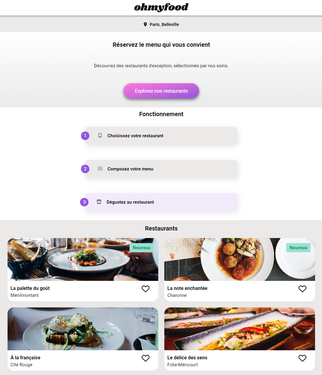 GitHub - scheudeb/Oh-my-food: Dans le cadre du projet 3 : Dynamisez une page web avec des ...