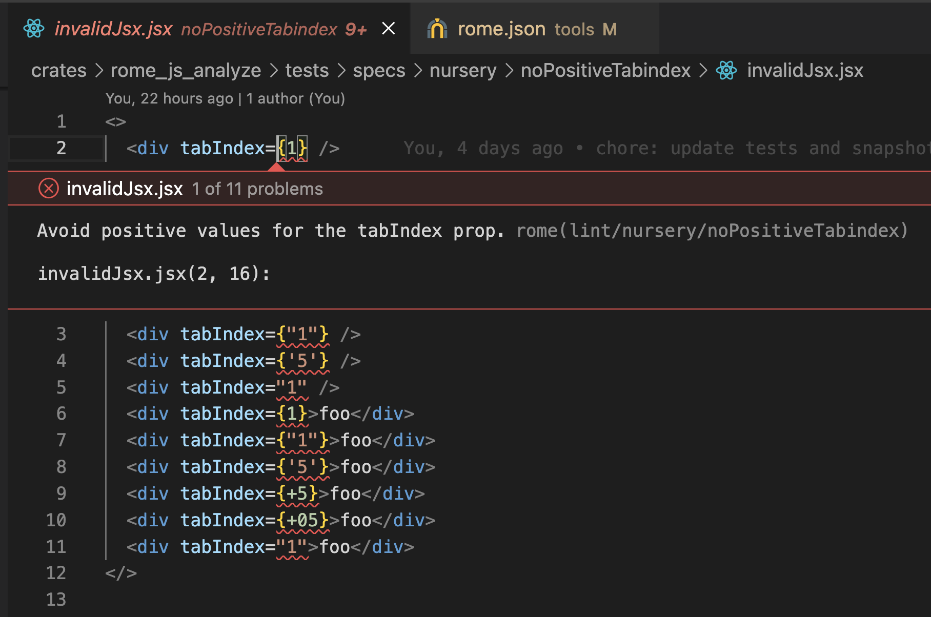 feat(rome_js_analyzer): add `noPositiveTabindex` rule by kaioduarte ...