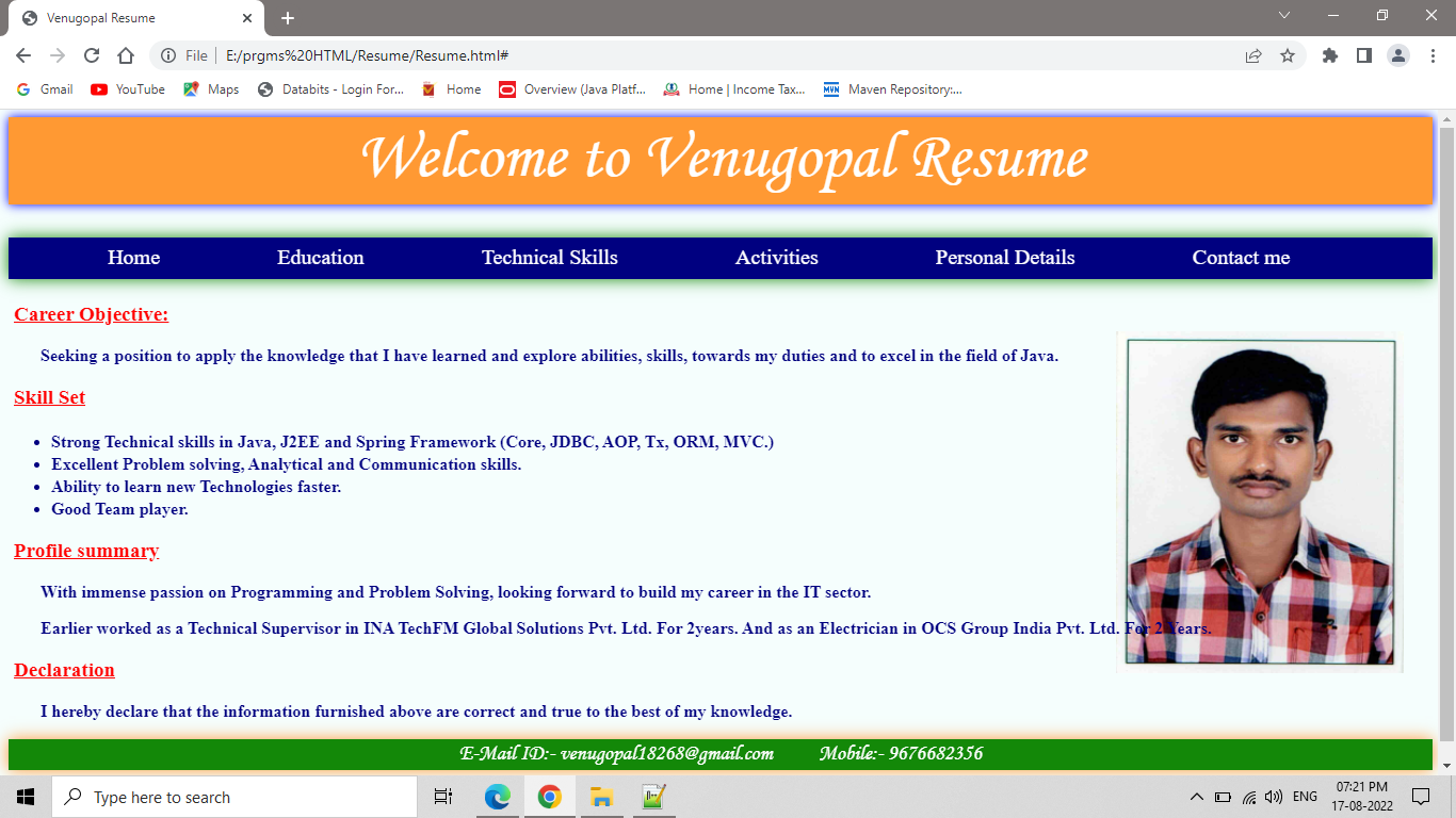 GitHub - Venugopal-Kudupudi/Venu_Resume: This is to showcase what are the Technologies that I ...