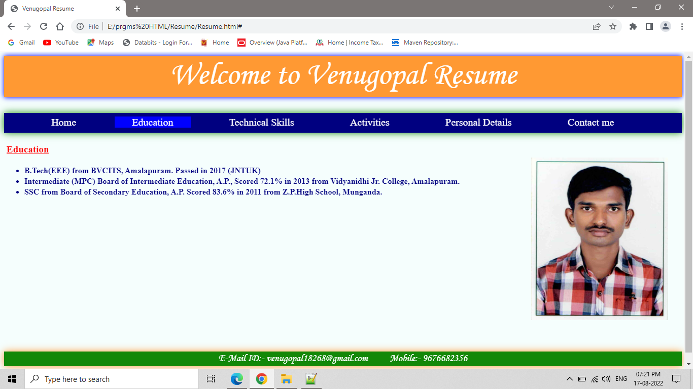 GitHub - Venugopal-Kudupudi/Venu_Resume: This is to showcase what are the Technologies that I ...
