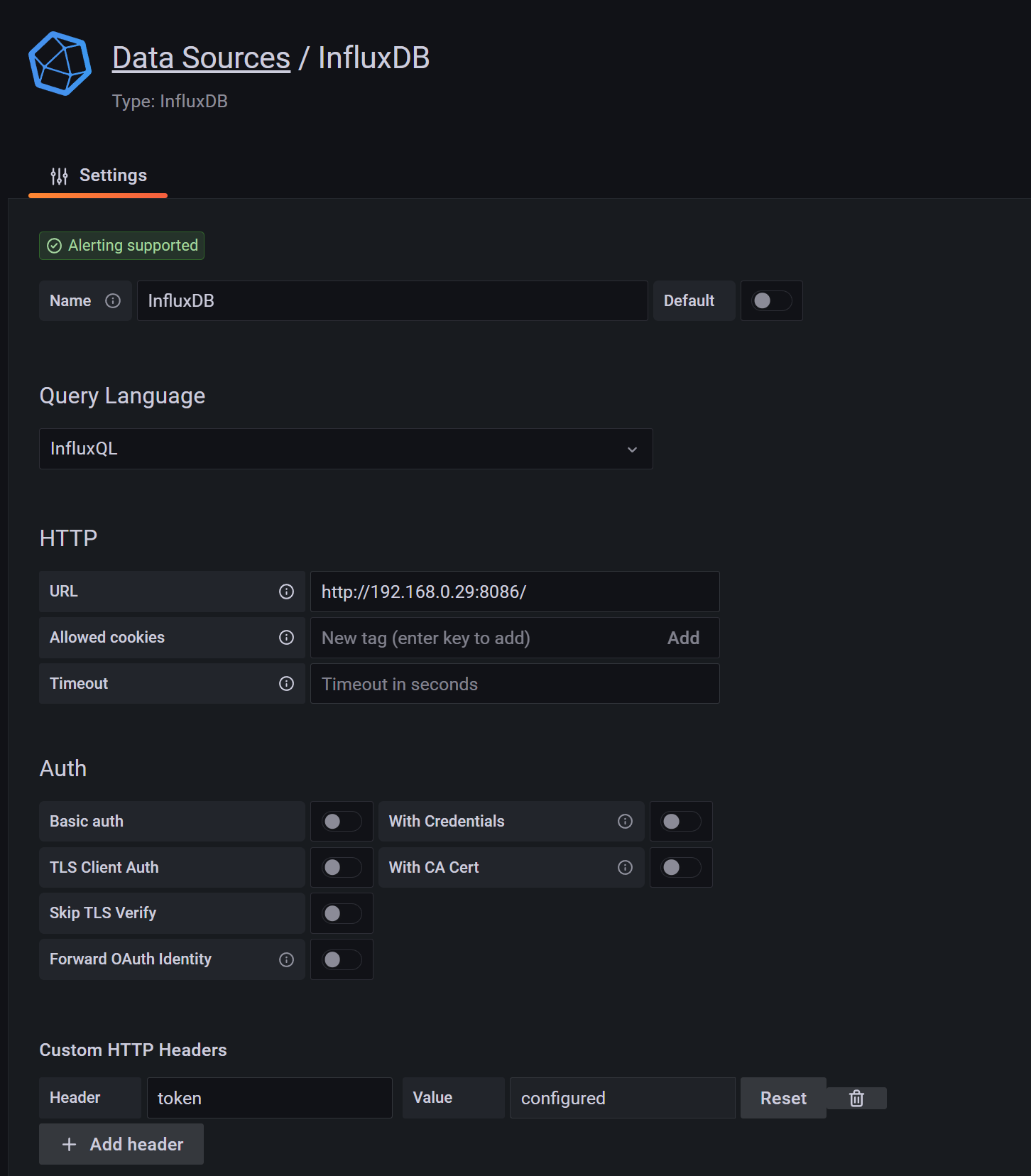 Completly wrong setup for InfluxQl for Grafana · Issue #4722 · influxdata/docs-v2 · GitHub