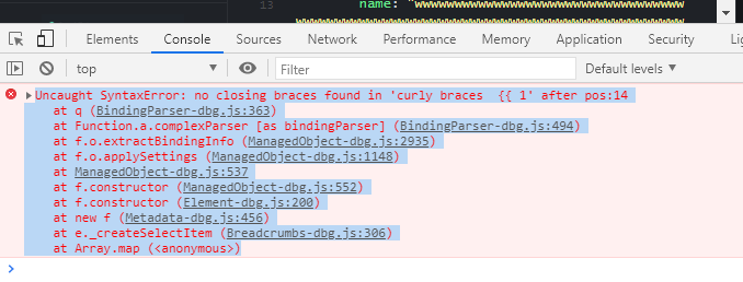 Curly braces cause SyntaxError in sap.m.Breadcurmbs · Issue #3151 · SAP ...