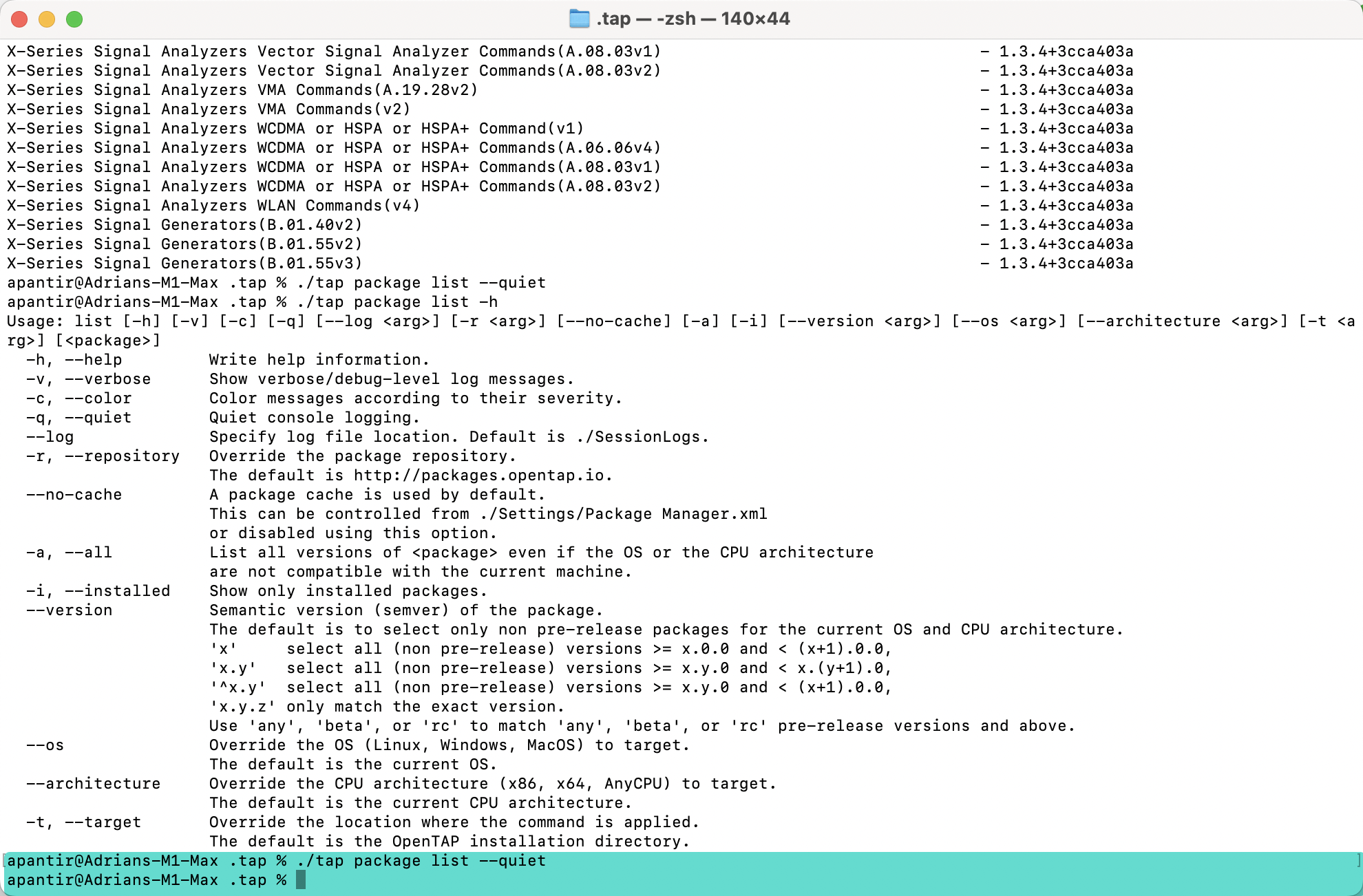 Command ./tap package list -q returns wrong results · Issue #736 · opentap/opentap · GitHub