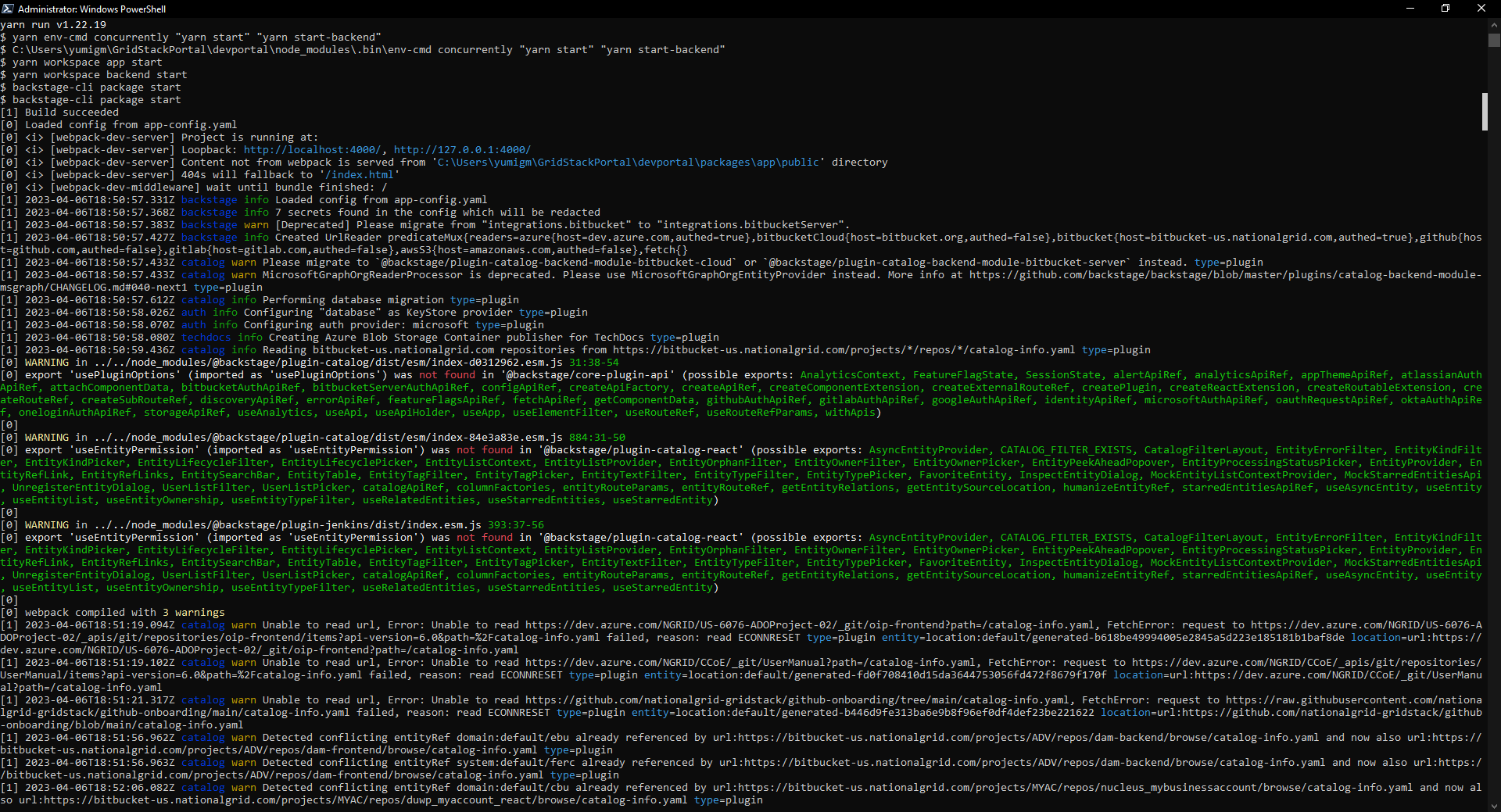 🐛 Export Usepluginoptions Imported As Usepluginoptions Was Not Found In Backstagecore 1617