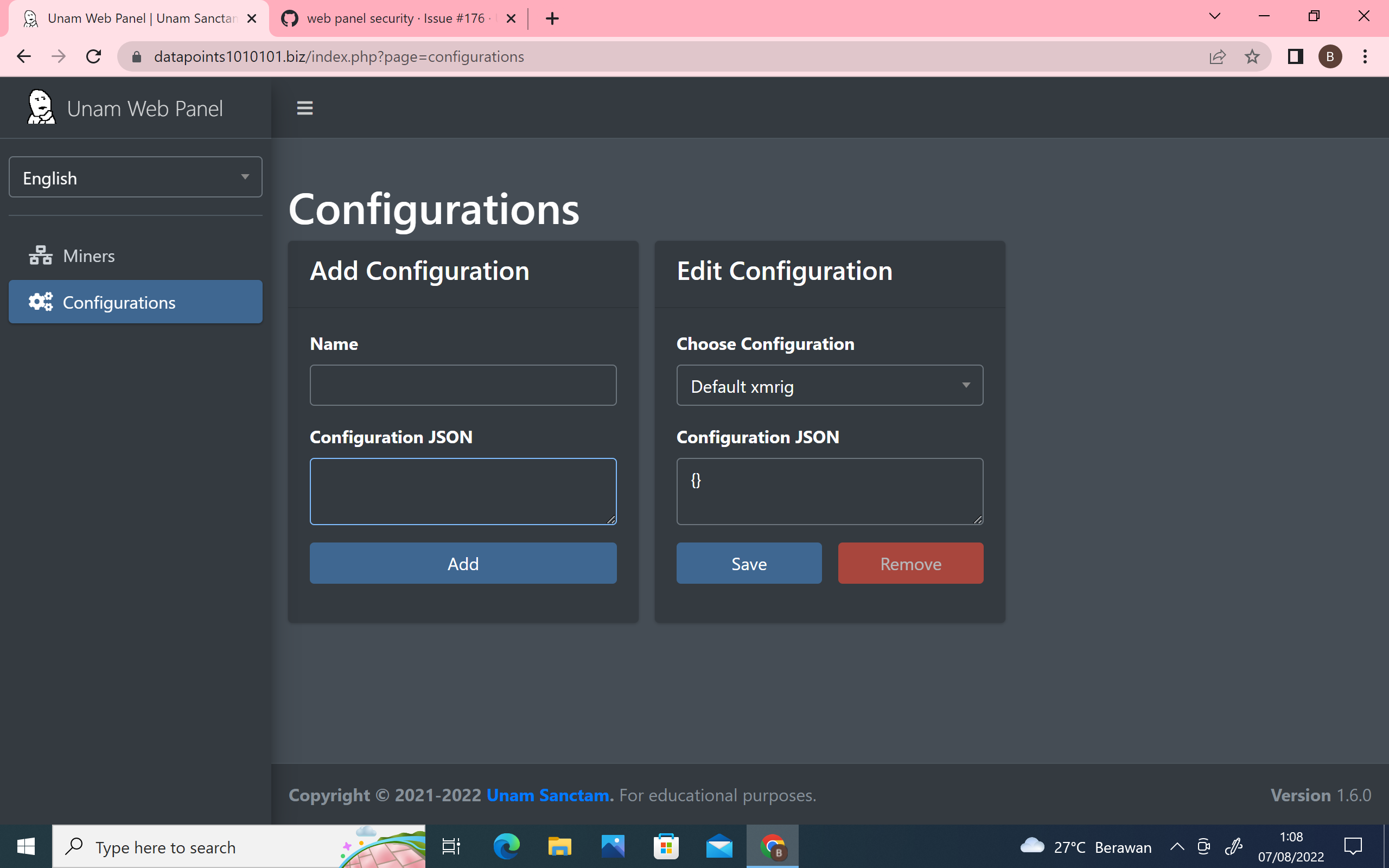 web panel security · Issue #176 · UnamSanctam/UnamWebPanel · GitHub