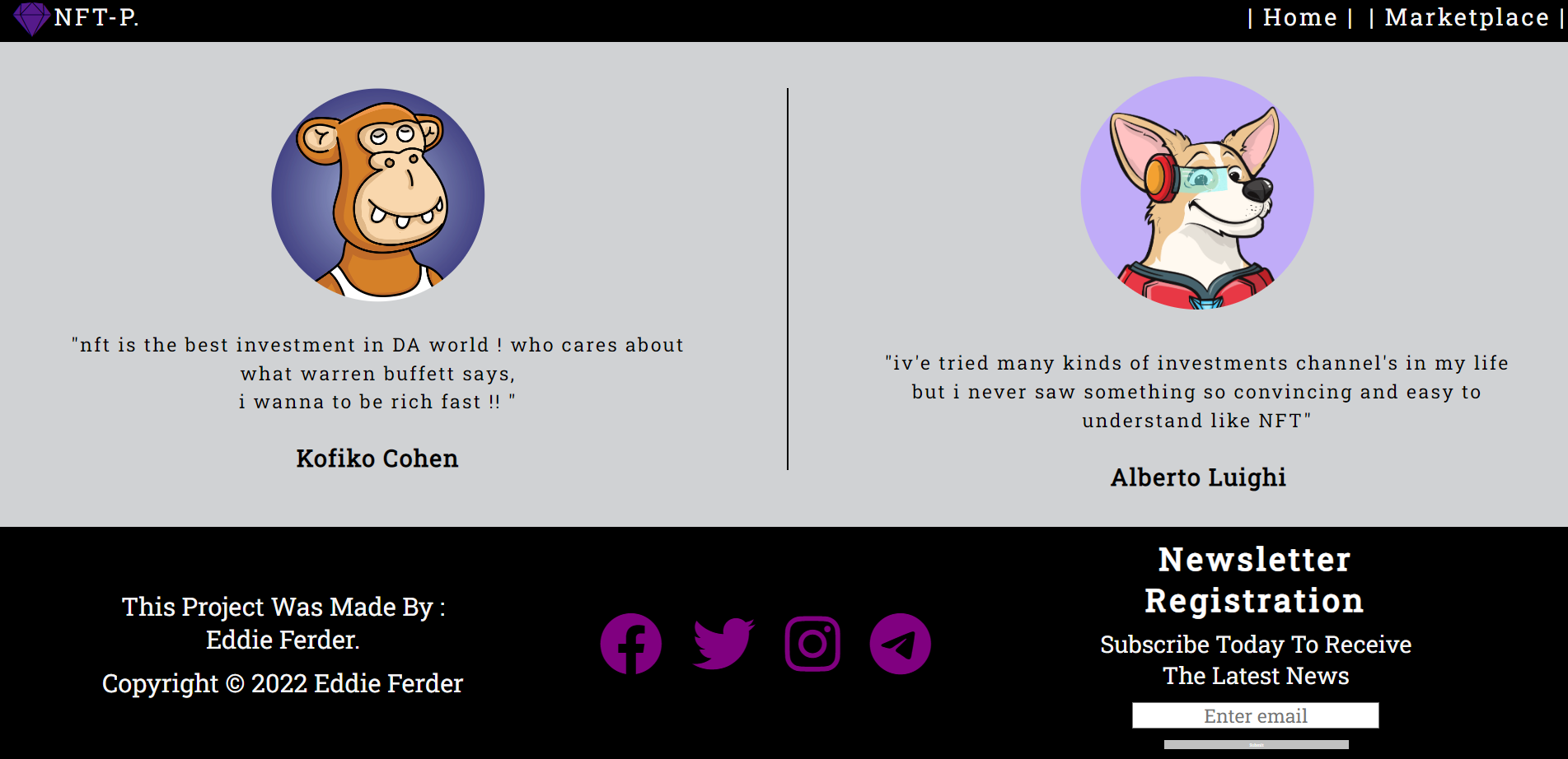 GitHub - FerderEddie/NFT_Fan_Page: Experience a beautifully styled NFT ...