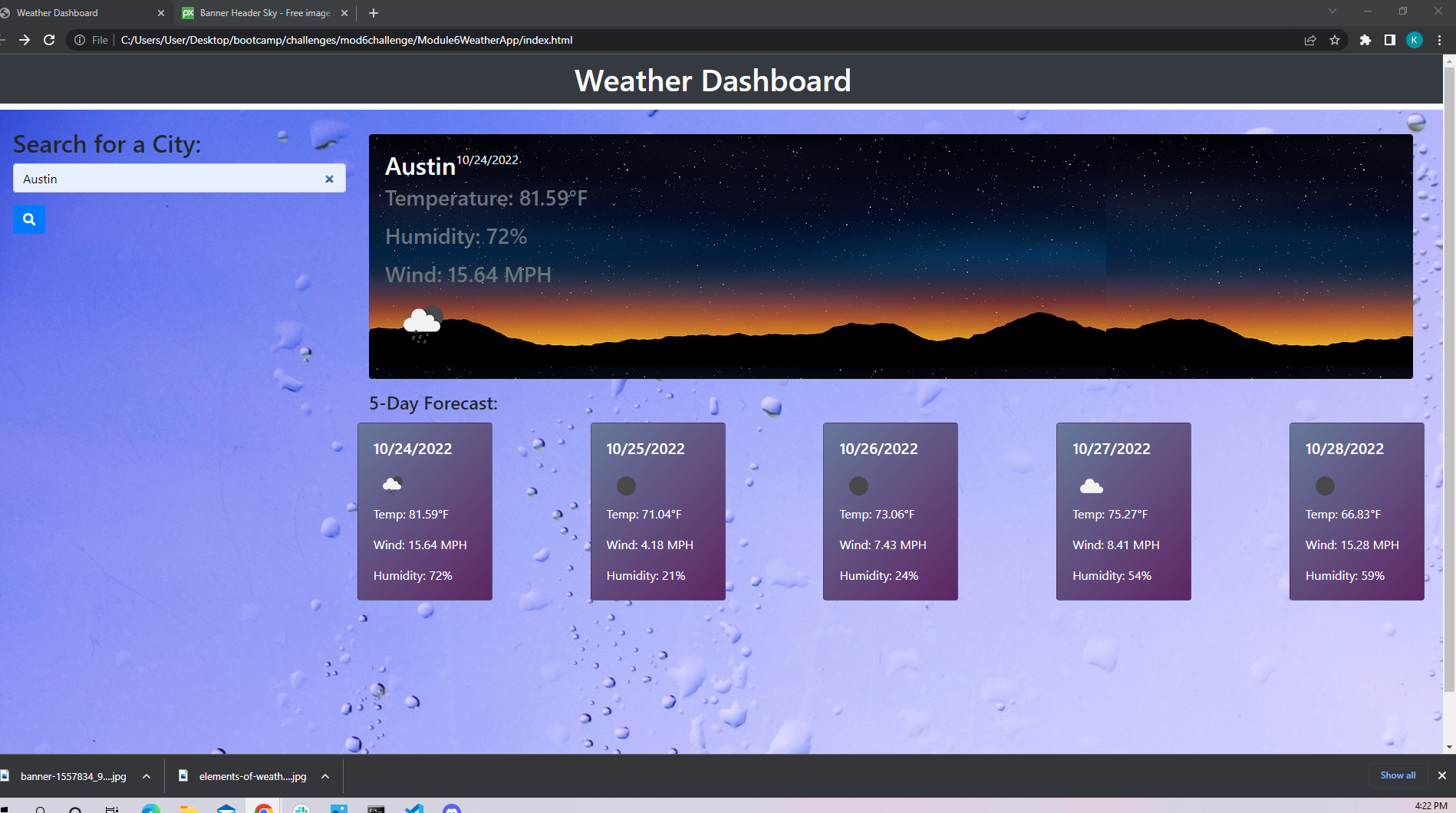 GitHub - KyleAlbright/Module6WeatherApp: Repo for the Module 6 Challenge