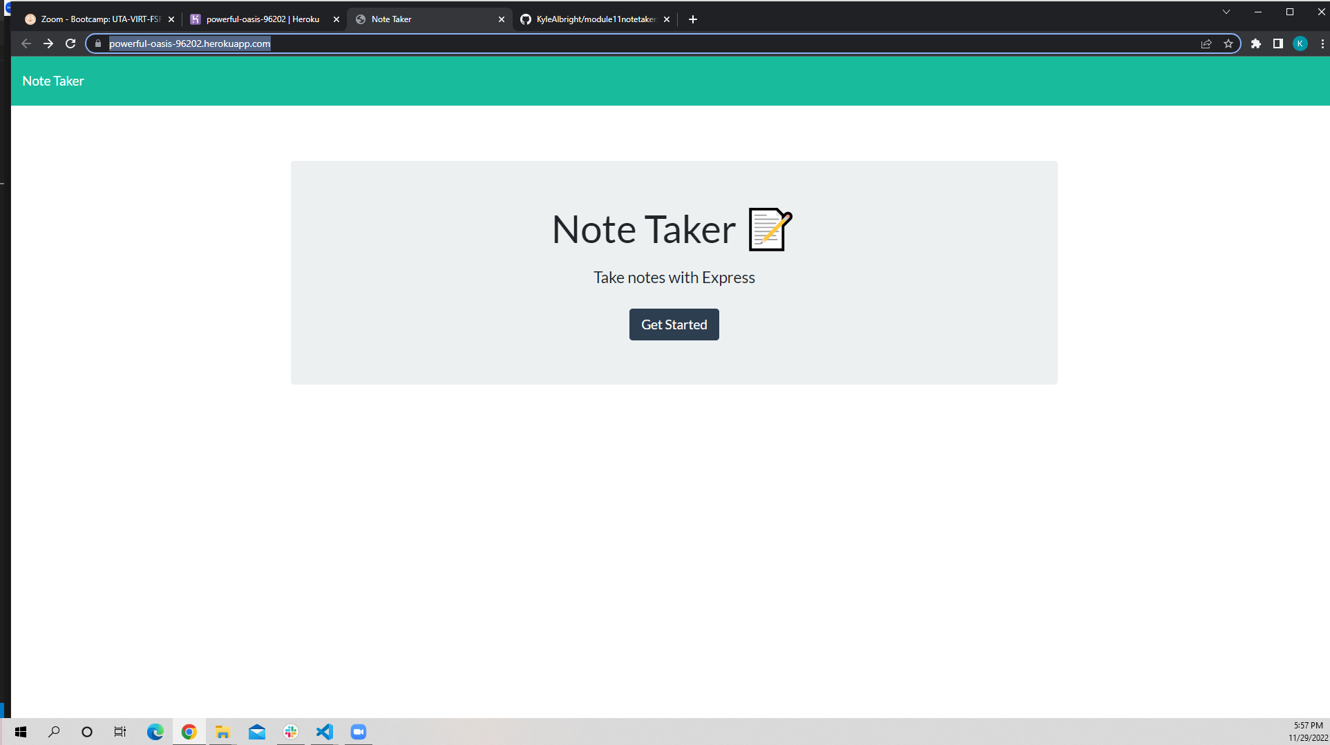 GitHub - KyleAlbright/UTBC11notetaker: module 11 note taker challenge