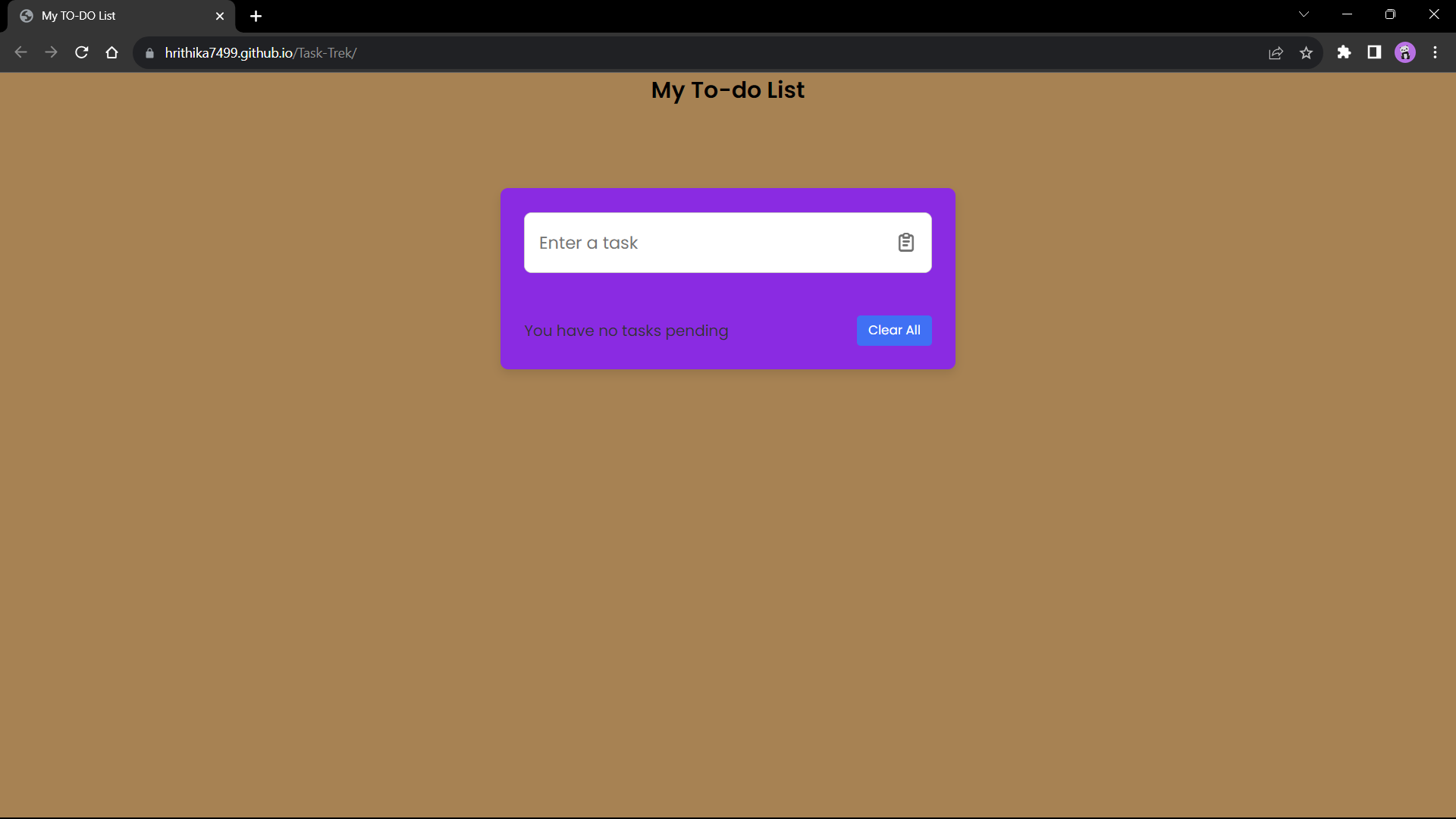 GitHub - hrithika7499/Task-Trek: It is a user-friendly to-do application built using HTML ...