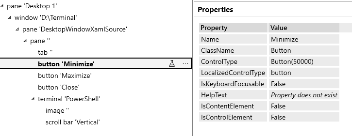 [Screen Reader - Windows Powershell]: A button must support one of these patterns: Invoke ...