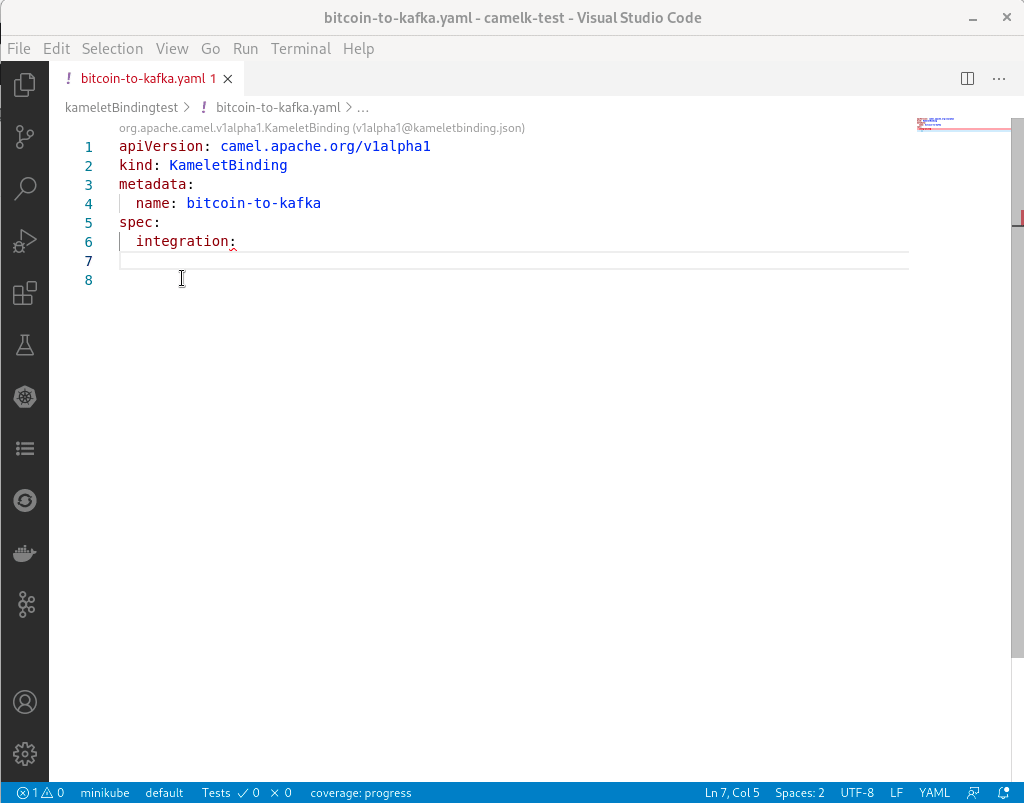 After accepting some completion, the schema of a kubernetes CRD used is ...