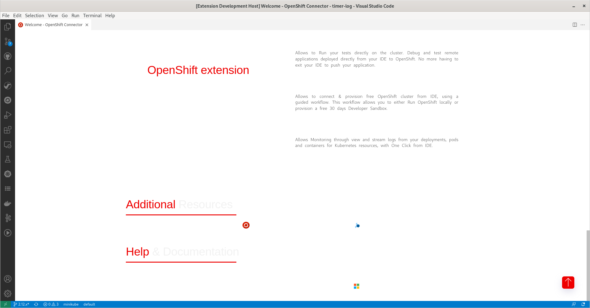 White on white text at bottom of Welcome page with light theme · Issue #2550 · redhat-developer ...