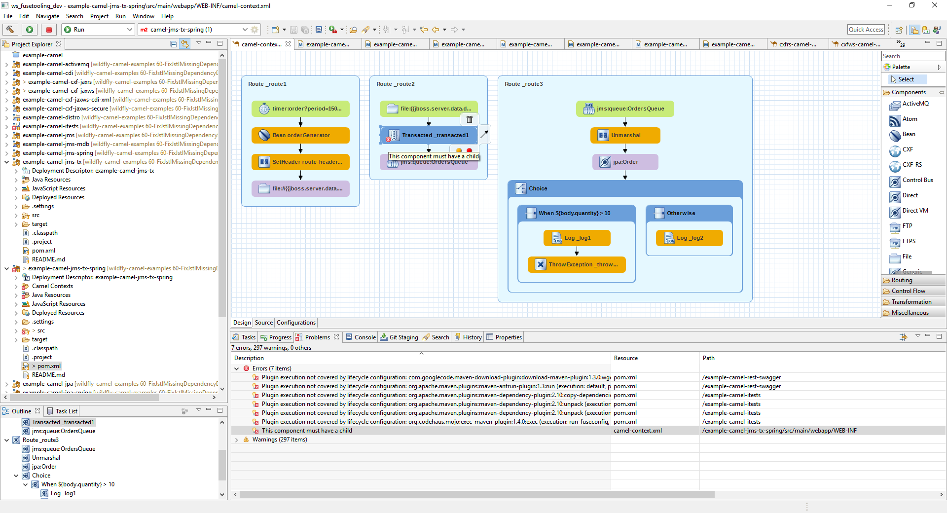 Transacted component must have a child defined · Issue #66 · wildfly ...