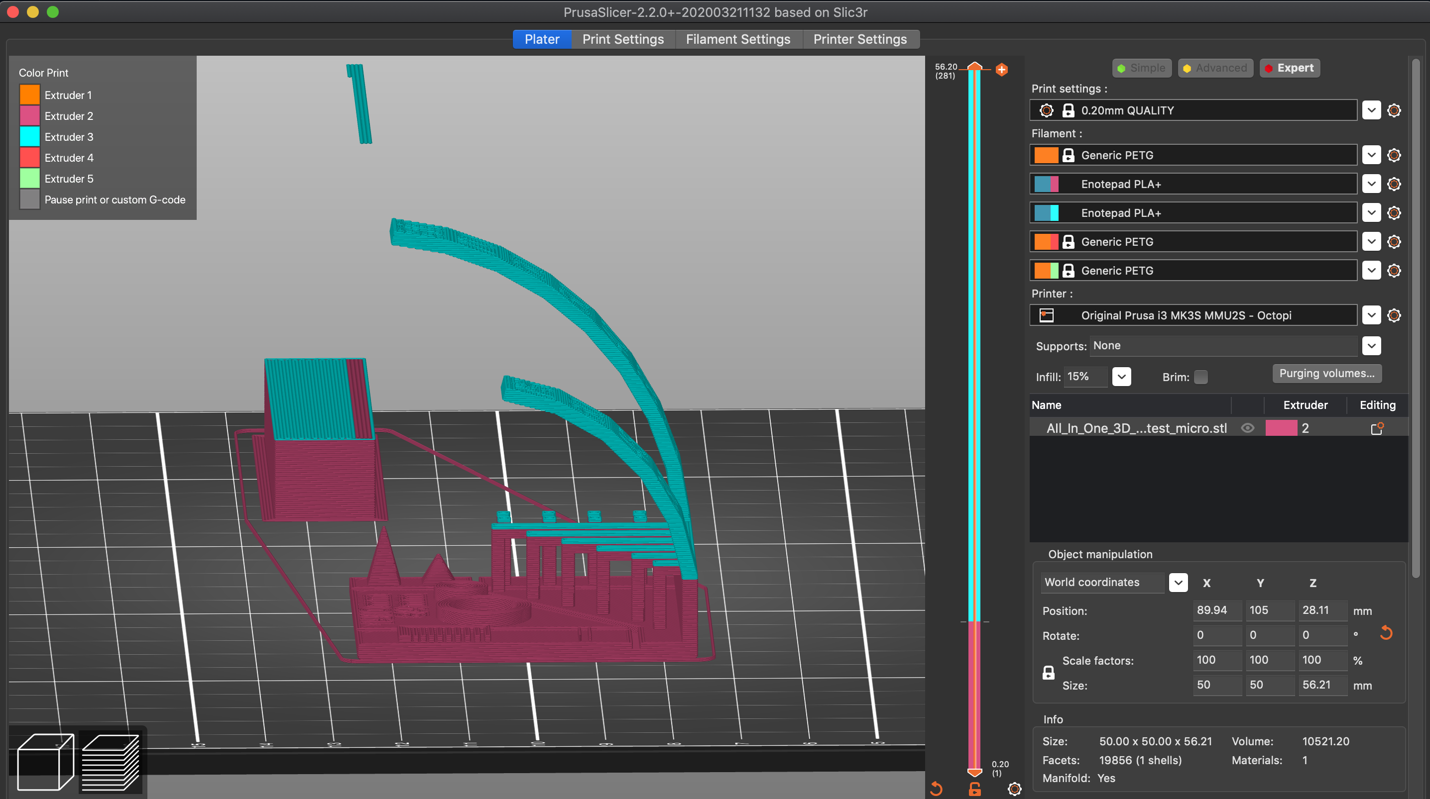 PrusaSlicer wipe tower for MMU2S after filament change final layer printing in mid-air. · Issue ...