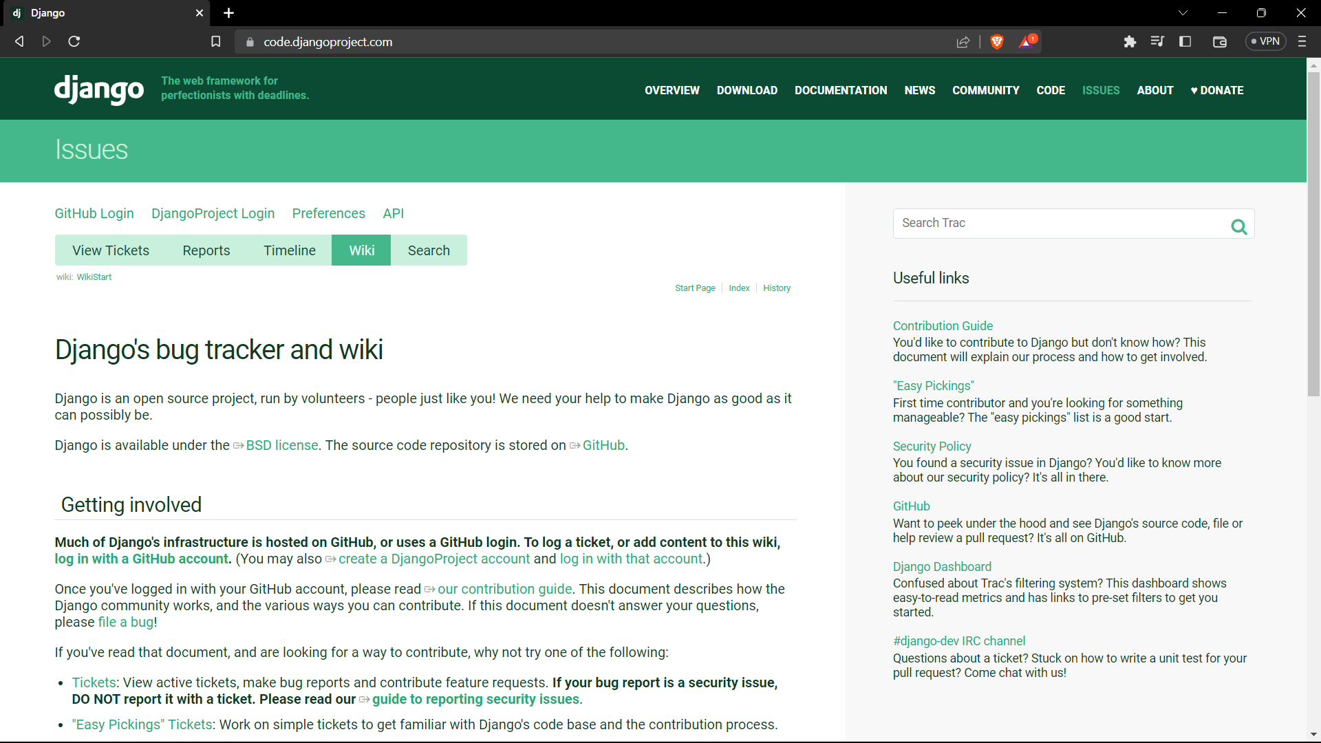 Dark mode on issues page not working · Issue #1336 · django/djangoproject.com · GitHub