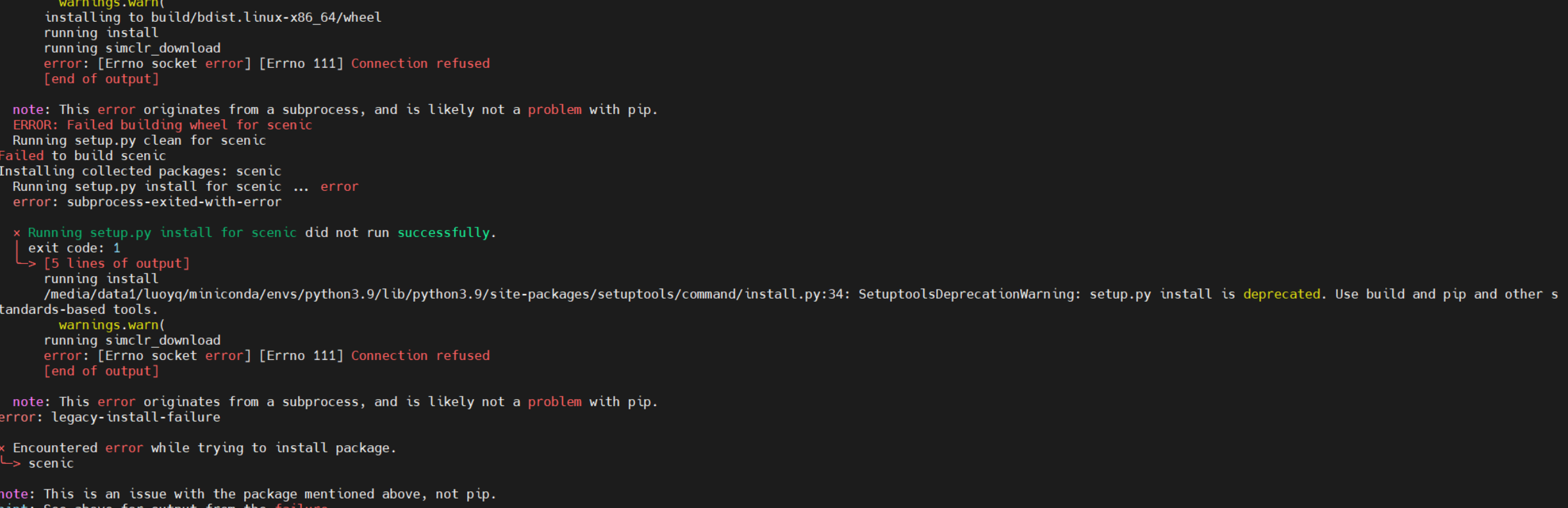 cd scenic 、pip install . error has occurred. · Issue #712 · google-research/scenic · GitHub
