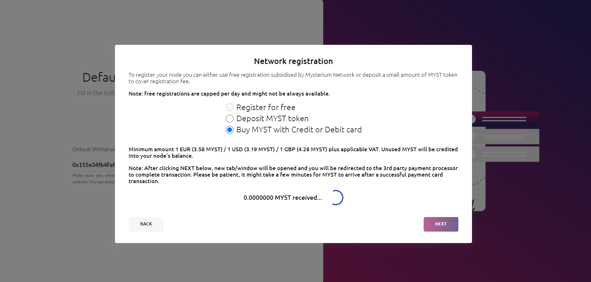 No Contract code at given address · Issue #4667 · mysteriumnetwork/node · GitHub