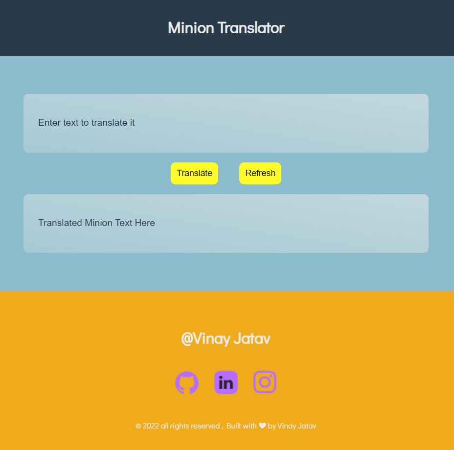 GitHub - VinayJv/Minion-translation-app