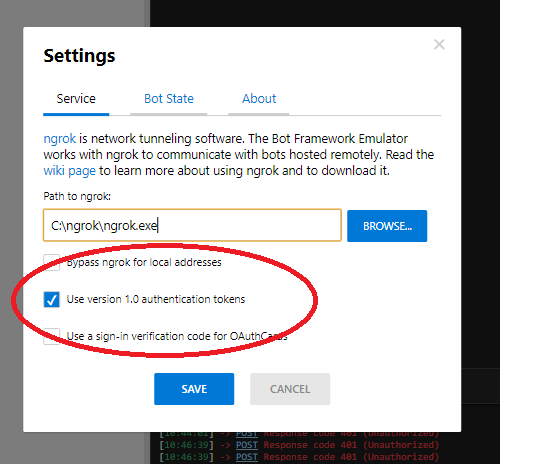 Emulator Gets 401 Unauthorized For Bot That Works In Web Chat · Issue 664 · Microsoft