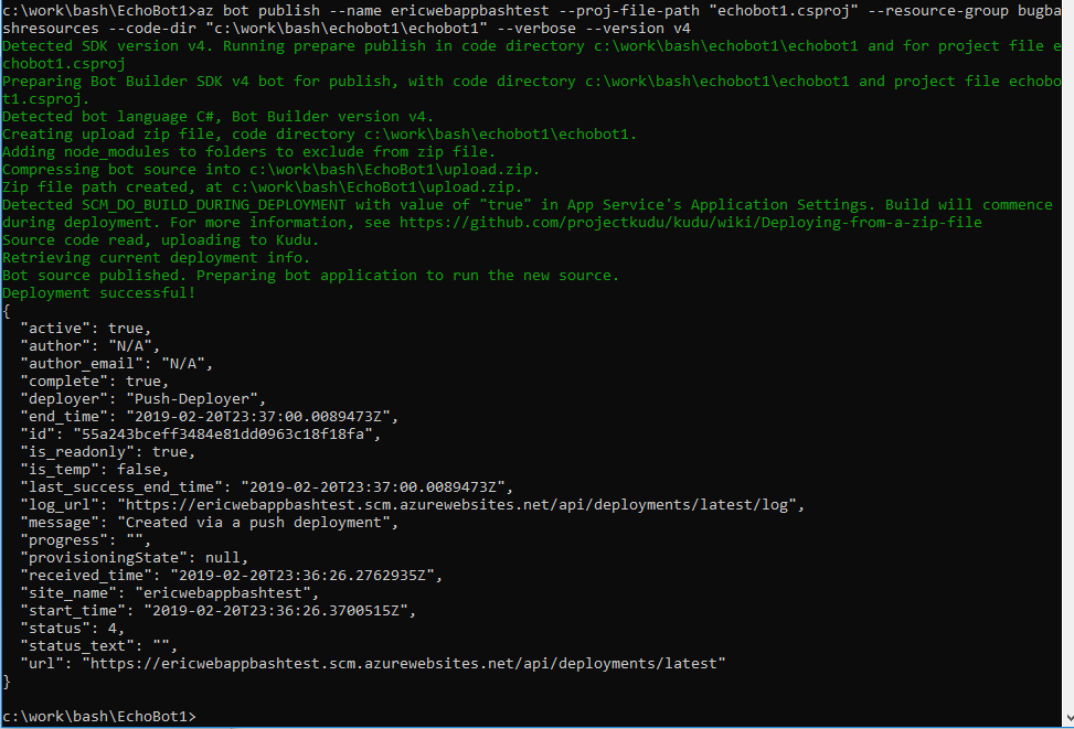 bugbash - az bot publish is not overwriting the code in Azure · Issue #984 · microsoft ...