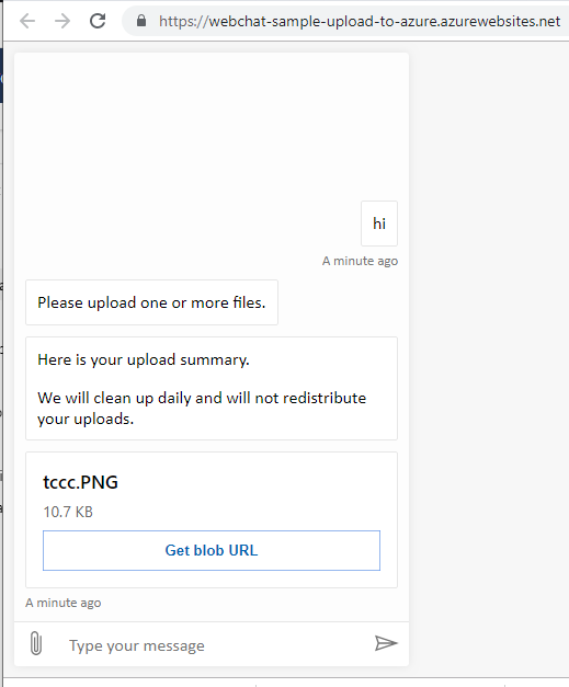 Get Blob URL on sample 20 results in error · Issue #2148 · microsoft/BotFramework-WebChat · GitHub